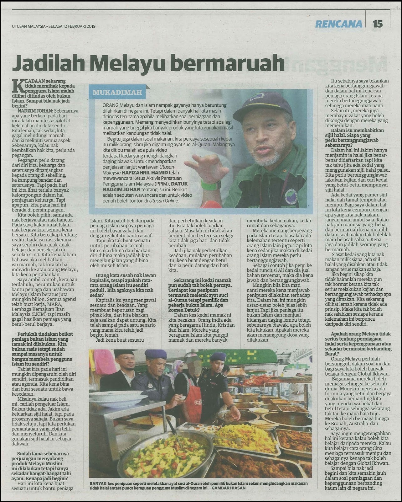 Blog Rasmi PPIM: 4811) JADILAH MELAYU BERMARUAH – UTUSAN MALAYSIA – 12/2/19