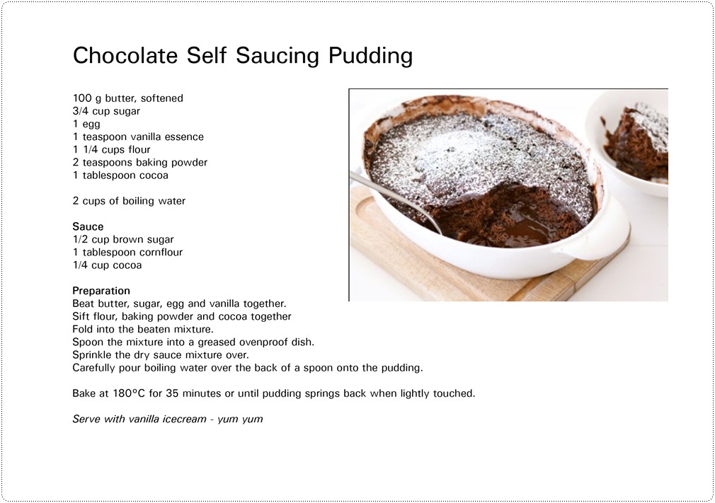 Great Fun etc: Kids Cook: Chocolate Self-Saucing Pudding