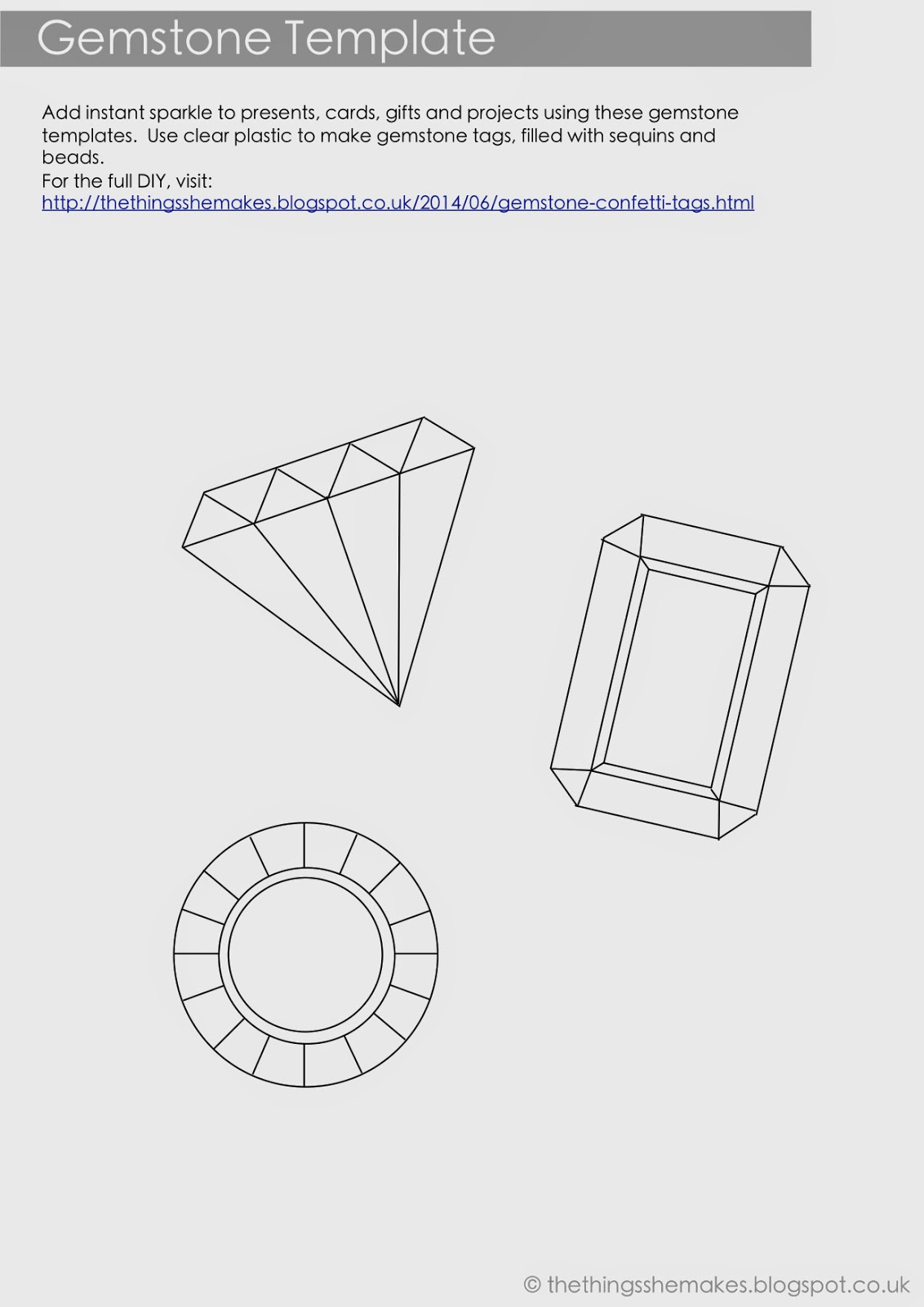DIY Gift Wrap | Gemstone Confetti Tags | The Things She Makes