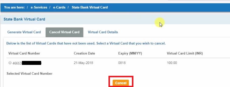 How to generate SBI virtual card?