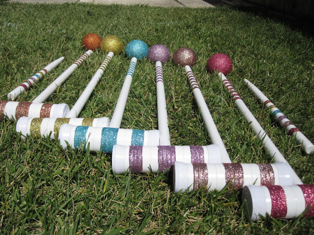 mintagehome: Craft 52 week 19: Glittered Croquet Set