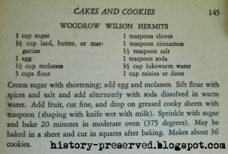 Ration Recipe - Woodrow Wilson Hermits