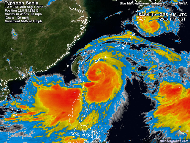 Natural Disasters List August 1, 2012-Typhoon Saola in Taiwan