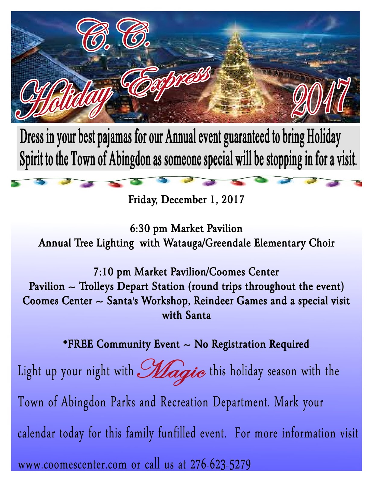 Town of Abingdon, Virginia : Coomes Center Holiday Express- 12-1-17