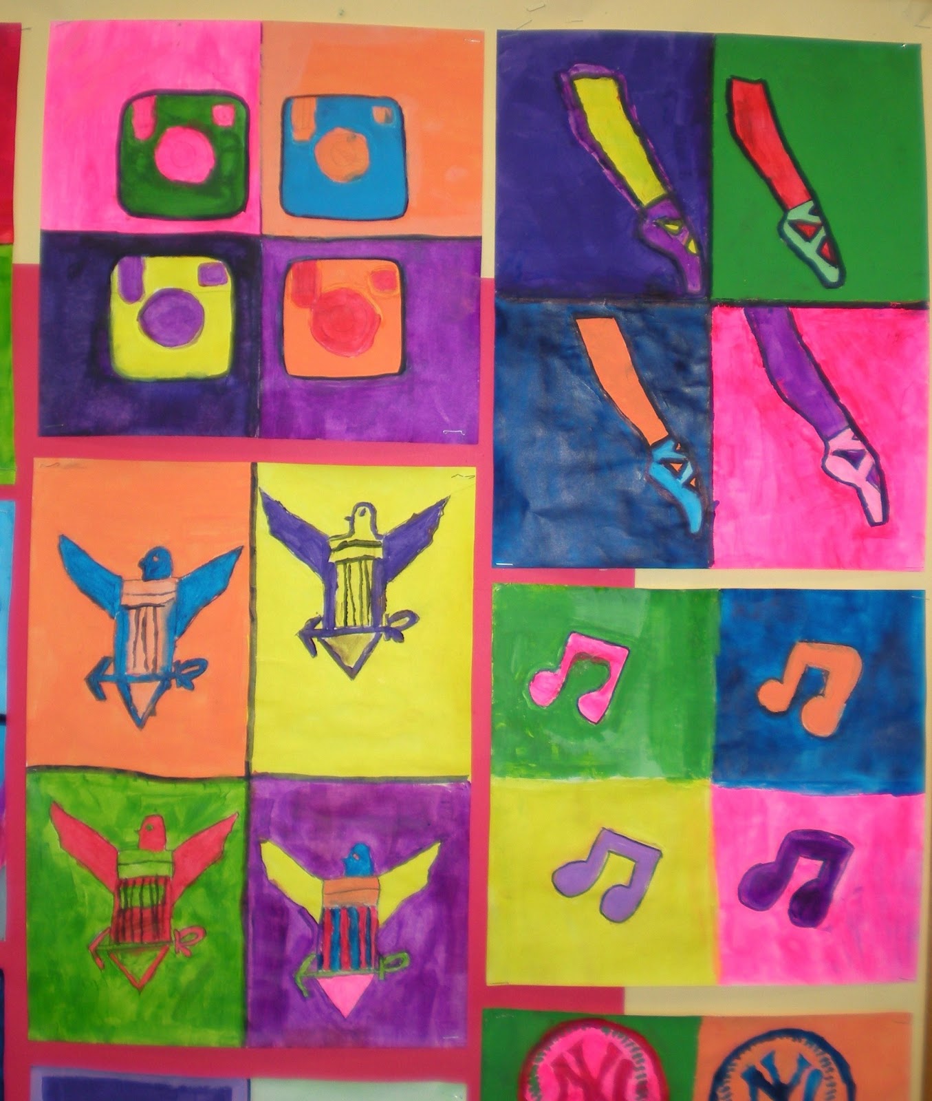 Miss M's Art Room: 7th Grade Contemporary Pop Art Paintings