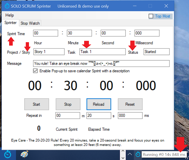 Solo SCRUM Sprinter App