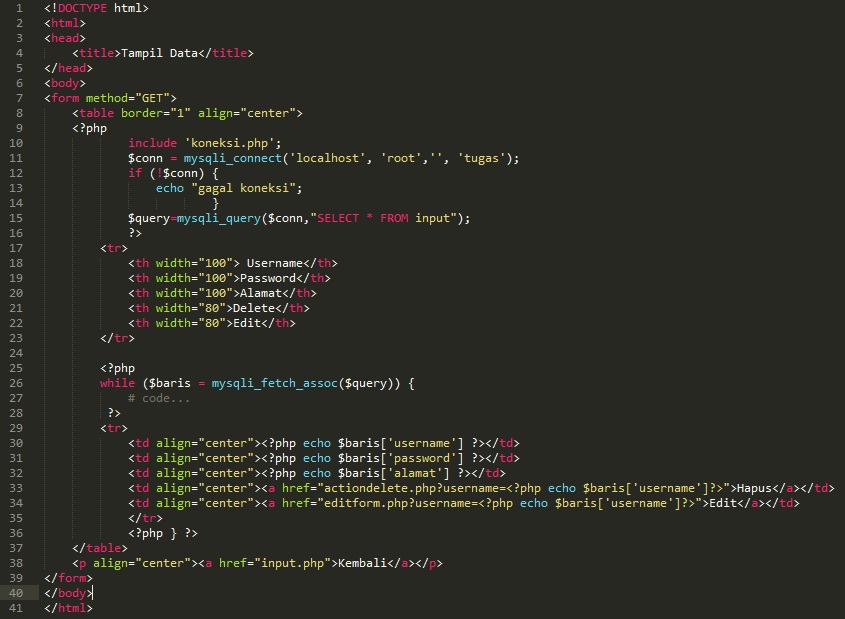 Tutorial Form Input & Menampilkan Data Menggunakan PHP dan MySQL Tutorial Form Input & Menampilkan Data Menggunakan PHP dan MySQL
