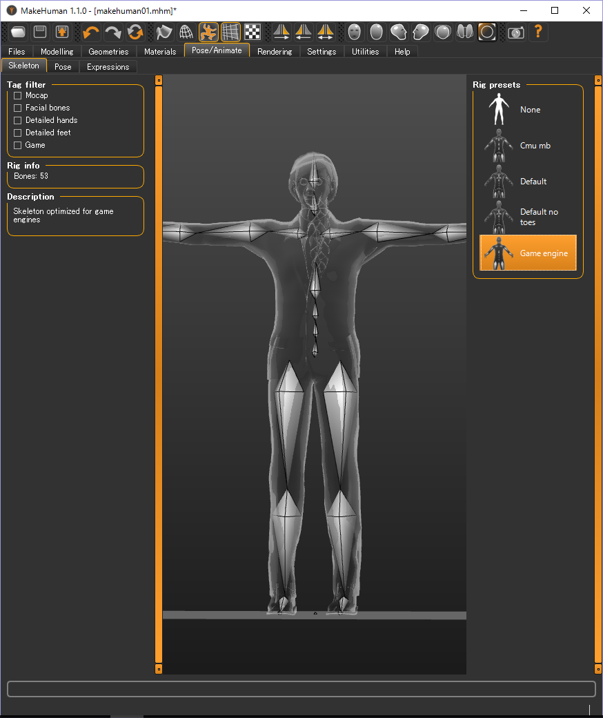 Mtk's Blog: MakeHumanでCLIP STUDIO用3Dキャラクターを作る方法