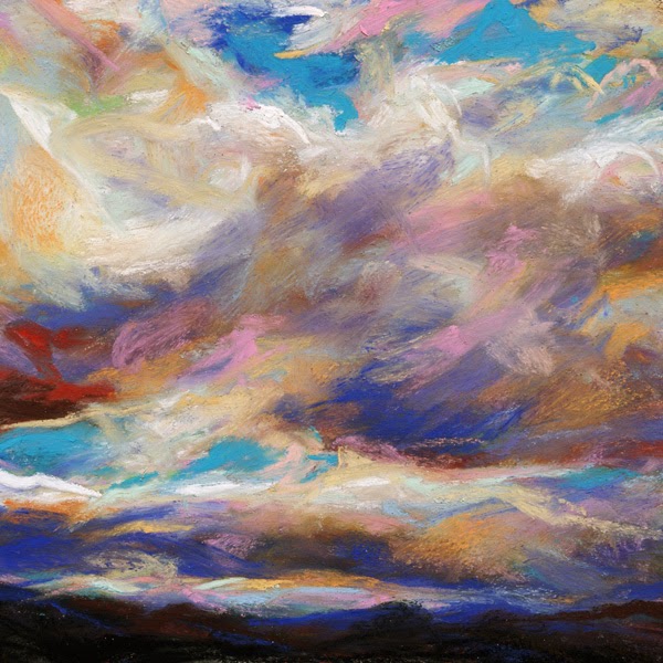 SHADES + LAYERS - 4 1/2" x 4 1/2" pastel skyscape by Susan Roden