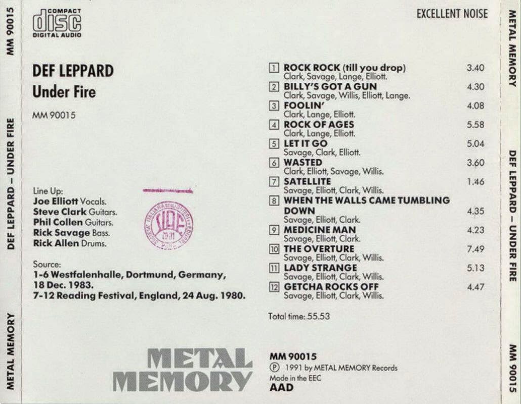 FRESH & ALIVE! - En Vivo Y En Directo.: Def Leppard - Under Fire (Live ...