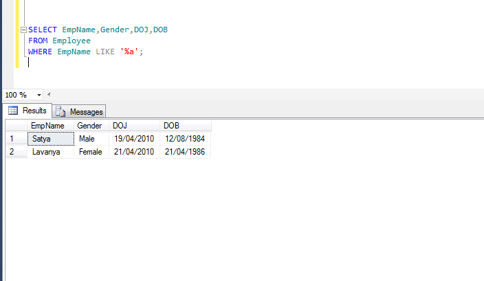 Satya Tutorial: Basic SQL Commands with Example