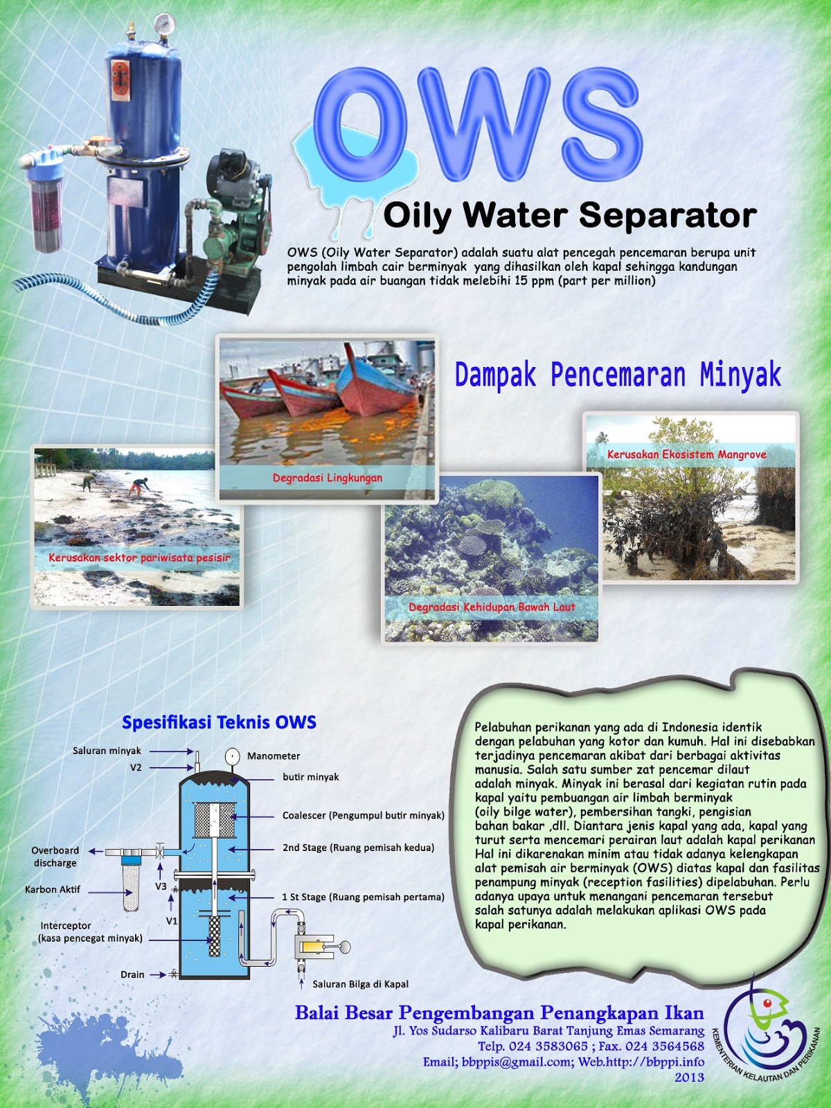 KOMUNITAS PENYULUH PERIKANAN: POSTER PENYULUHAN: OILY WATER SEPARATOR