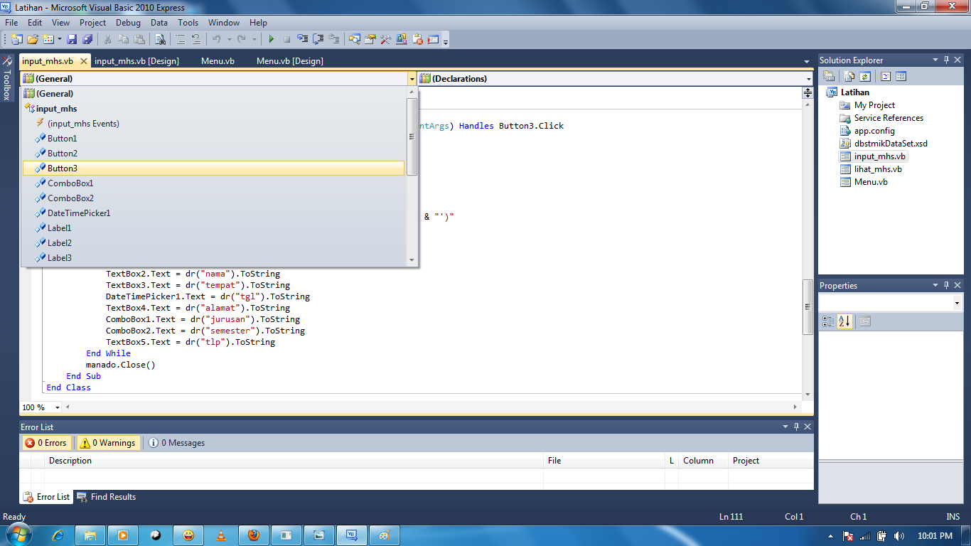 Bogani blog: Source Code Pencarian Record Pada Visual Basic 2010 Express