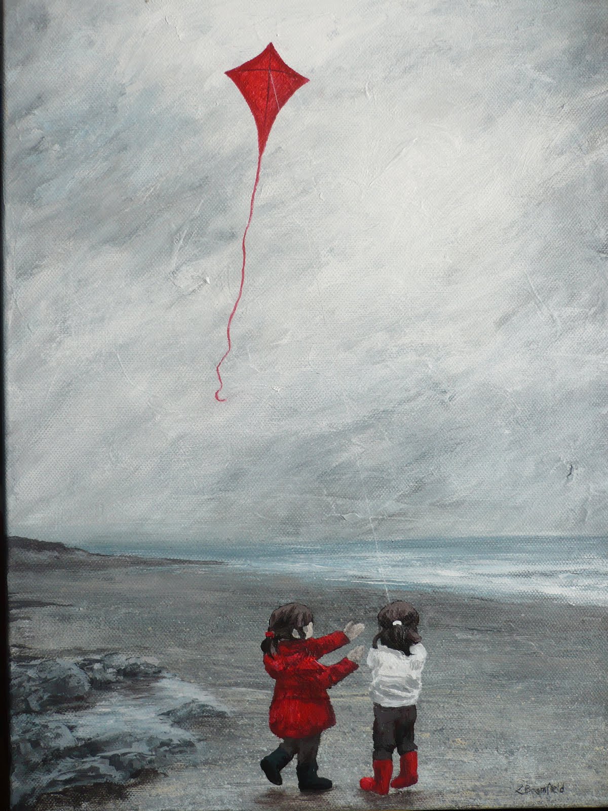 Paintings by Lucie Bromfield: Flying a Kite