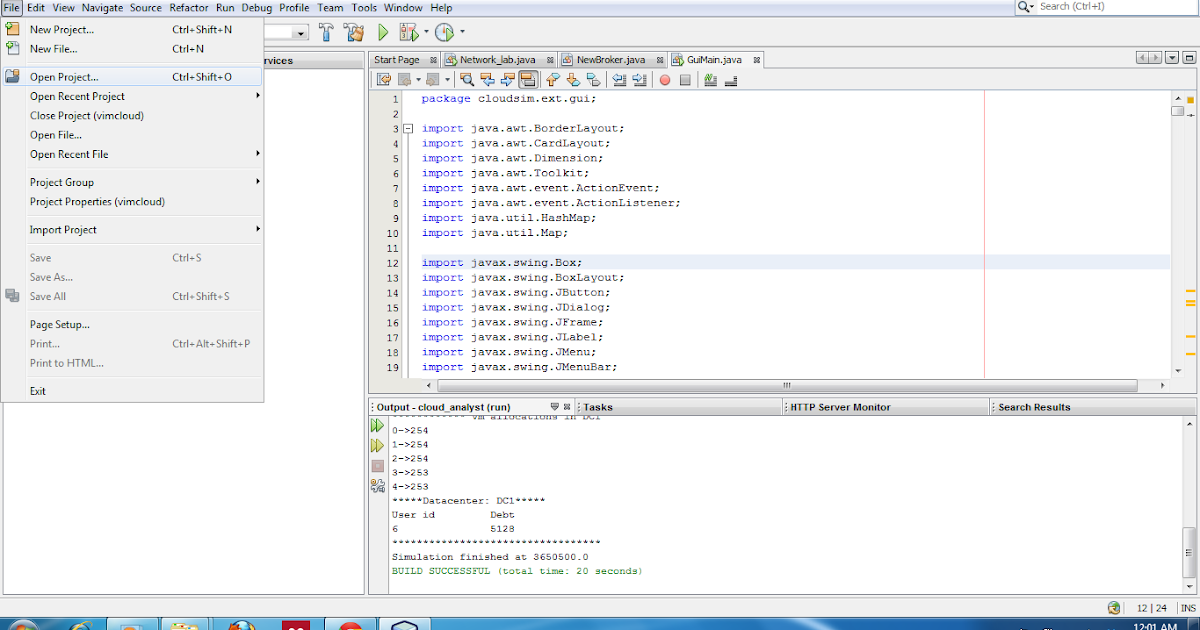 CLOUDSIM & CLOUD SETUP: CloudAnalyst using Netbeans