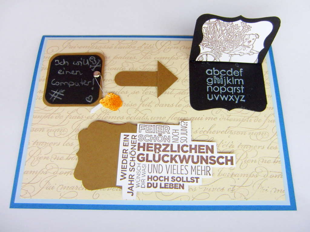 Eri's Kreativwerkstatt: Geburtstagskarte für ein Geldgeschenk zum Computer