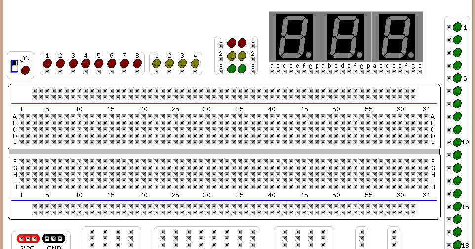 ECTICblog: Simulador de Protoboard para circuitos electrónicos digitales