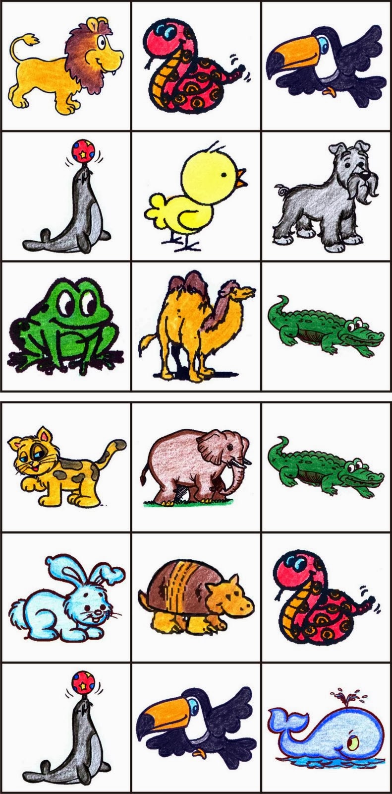 MIMOS E ENCANTOS DA EDUCAÇÃO : BINGO DOS ANIMAIS