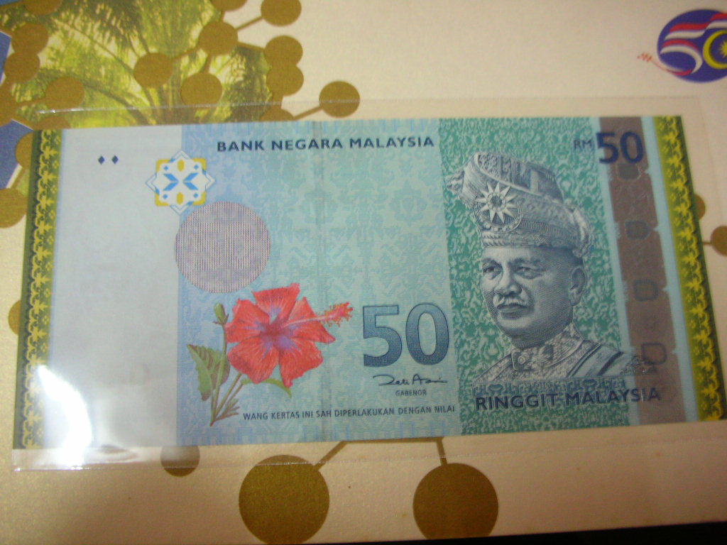 Malaysia Banknote & Coin: New RM50 50th years Merdeka Series with Folder