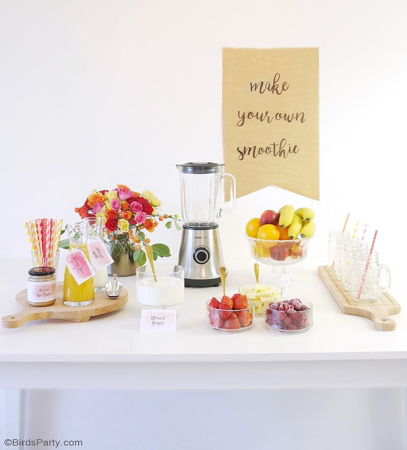 Styling a Smoothie Bar for Summer - Party Ideas | Party Printables Blog