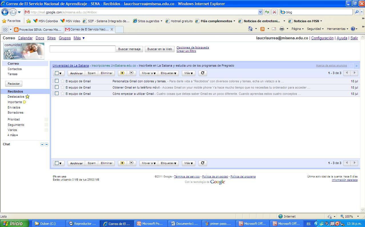 Proyectos SENA: Correo Misena