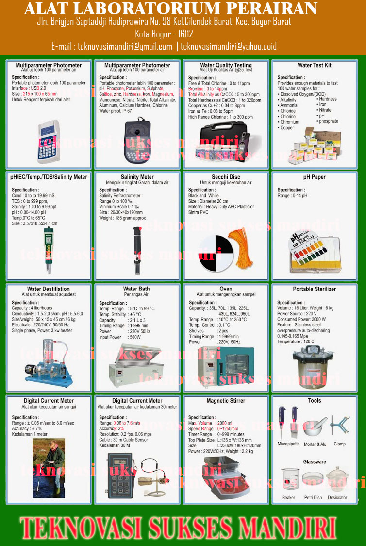 Alat Laboratorium Pertanian: Alat Uji Kualitas Air