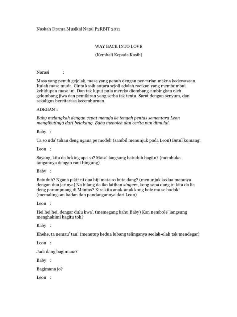 Gambar Contoh Teks Drama Musikal Komedi | Gambar Kartun