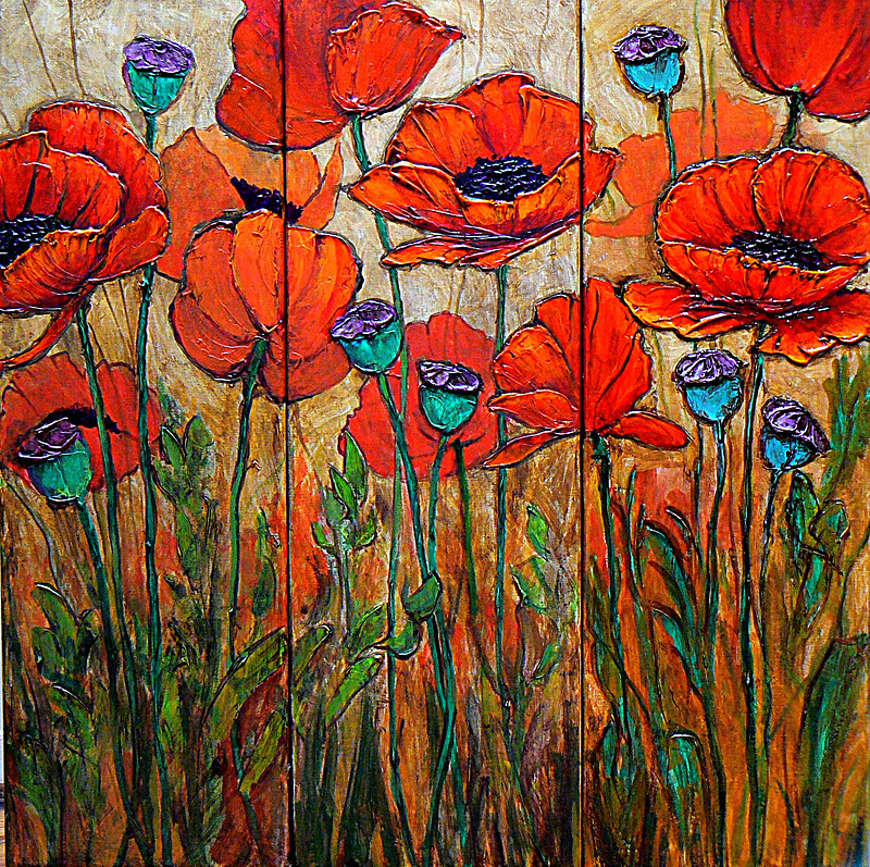 Daily Painters Of Colorado: Mixed Media Poppy Workshop