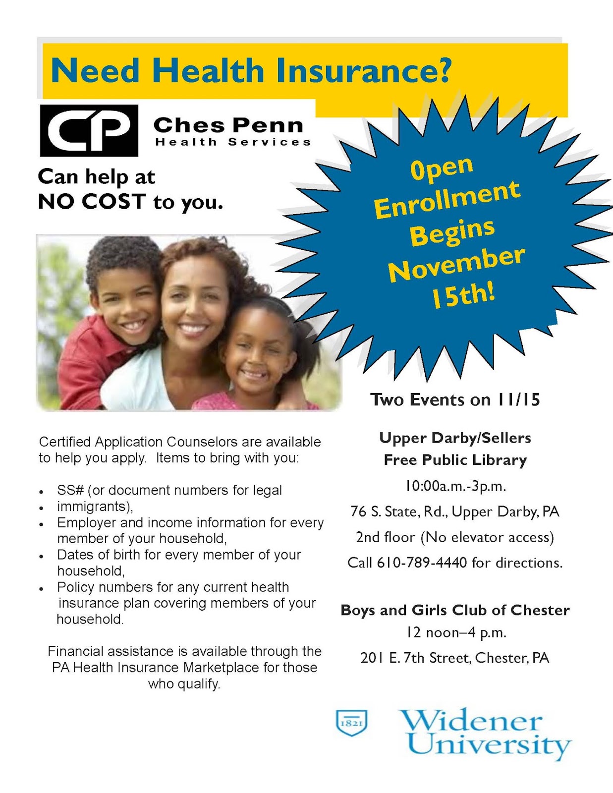 Fresh Start Outreach Ministry : Need Health Insurance?