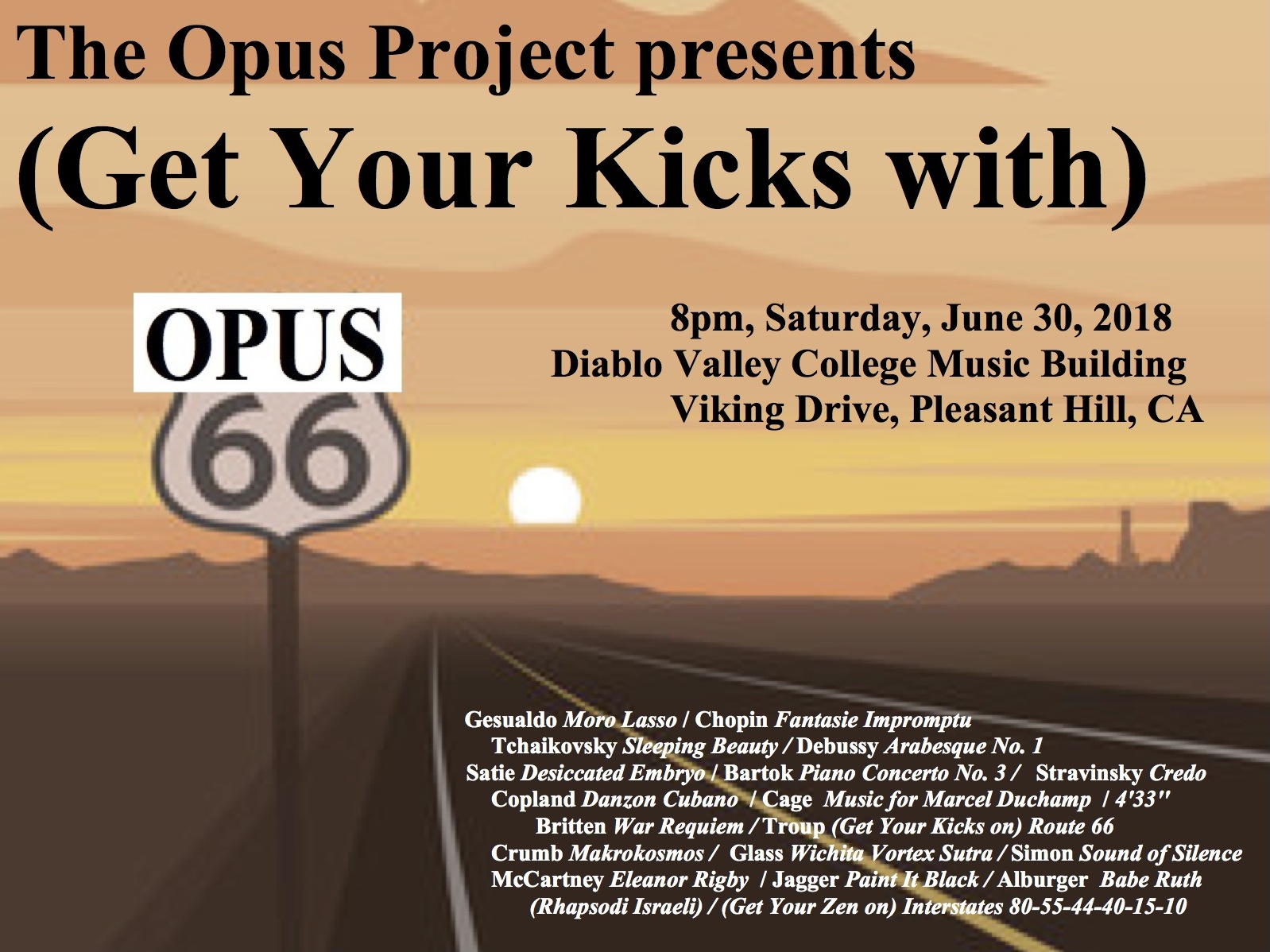 MARK ALBURGER, 2018: June 30 - The Opus Project presents Opus 66