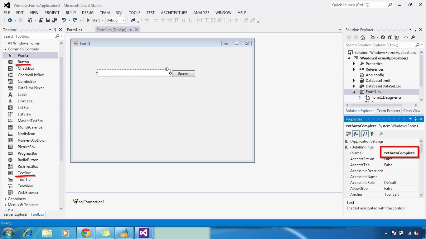 Autocomplete Textbox Search From Database Table In Using Windows