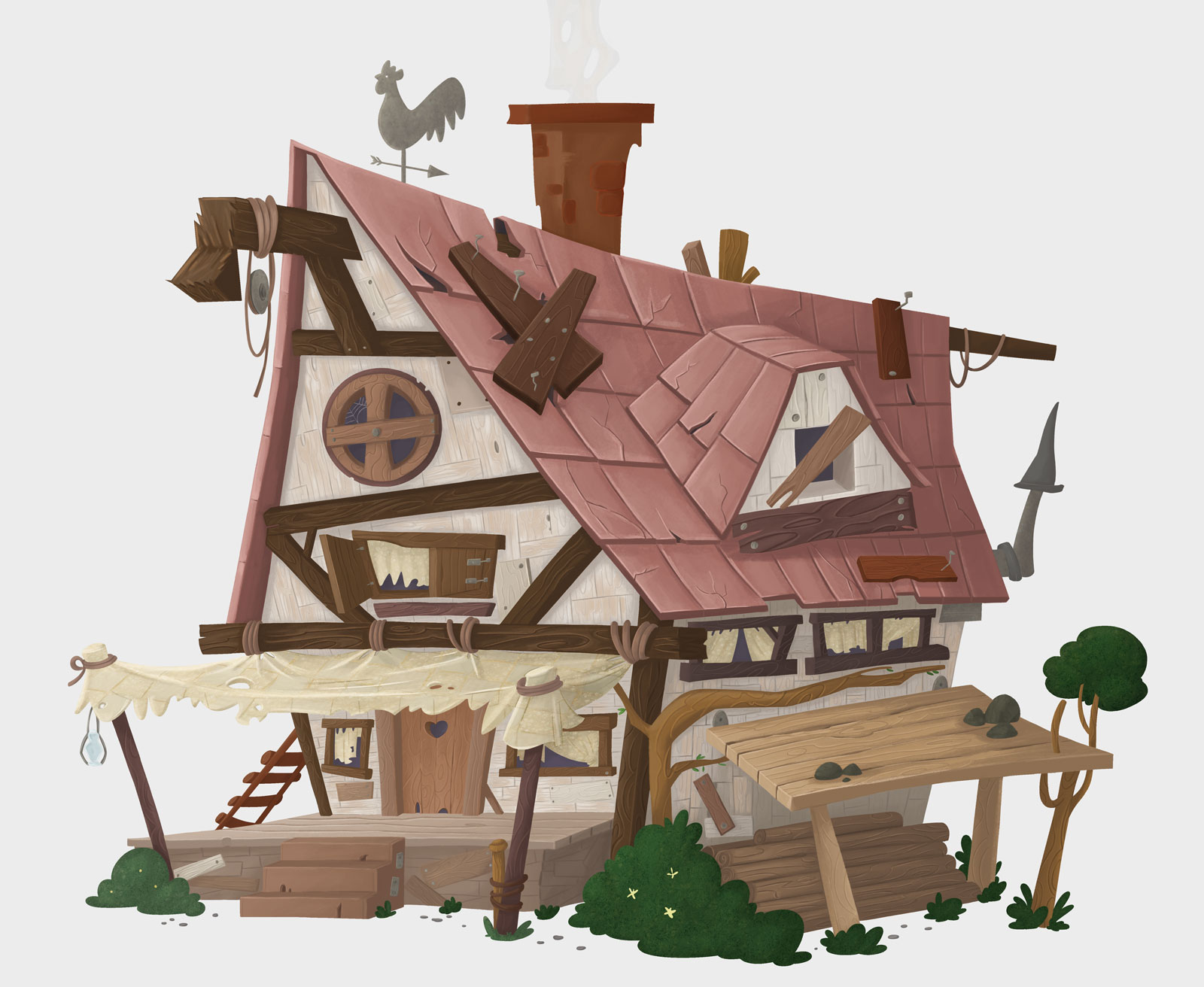 THE ART OF LI MORALES: Concept Art FARM HOUSE