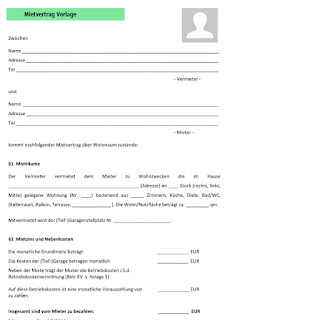 Mietvertrag Vorlage - Tipss und Vorlagen