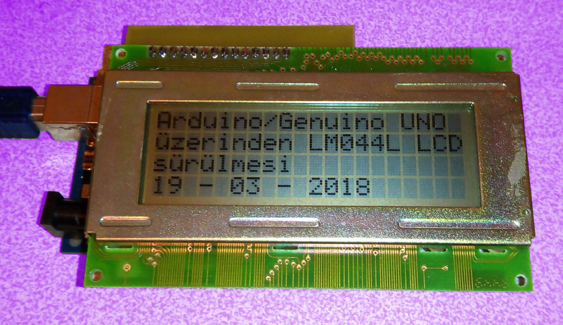 Elektronik ve İşlemciler: Arduino/Genuino UNO üzerinden LM044L sürülmesi