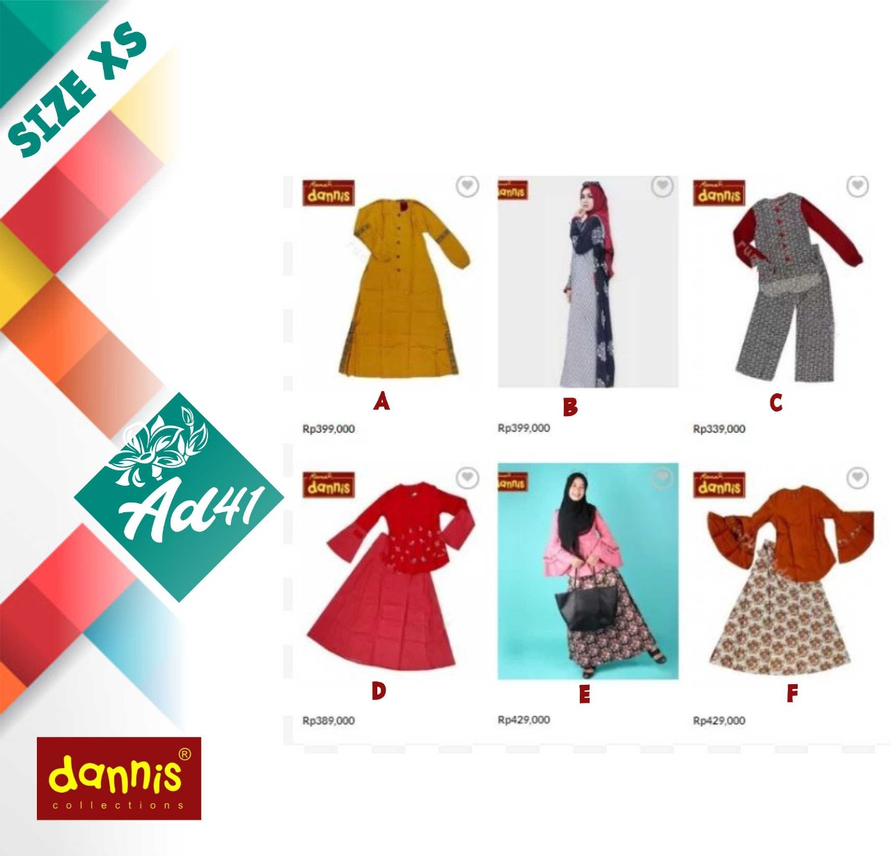 KOLEKSI GAMIS MODERN DANNIS AD 38 - 42 SIZE XS