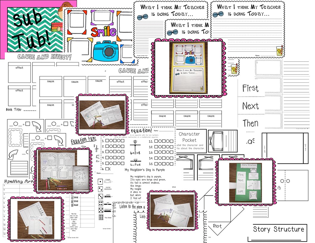 Carolyn's Classroom: Sub Tub! Emergency sub plans