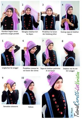 Tutorial Hijab Modern Turban untuk Kebaya - Explore IT