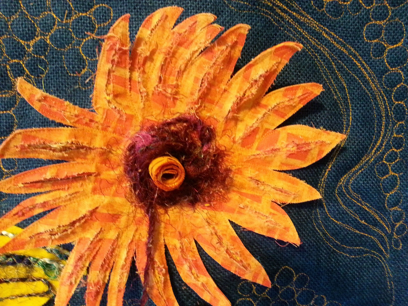 flower fiber art finished