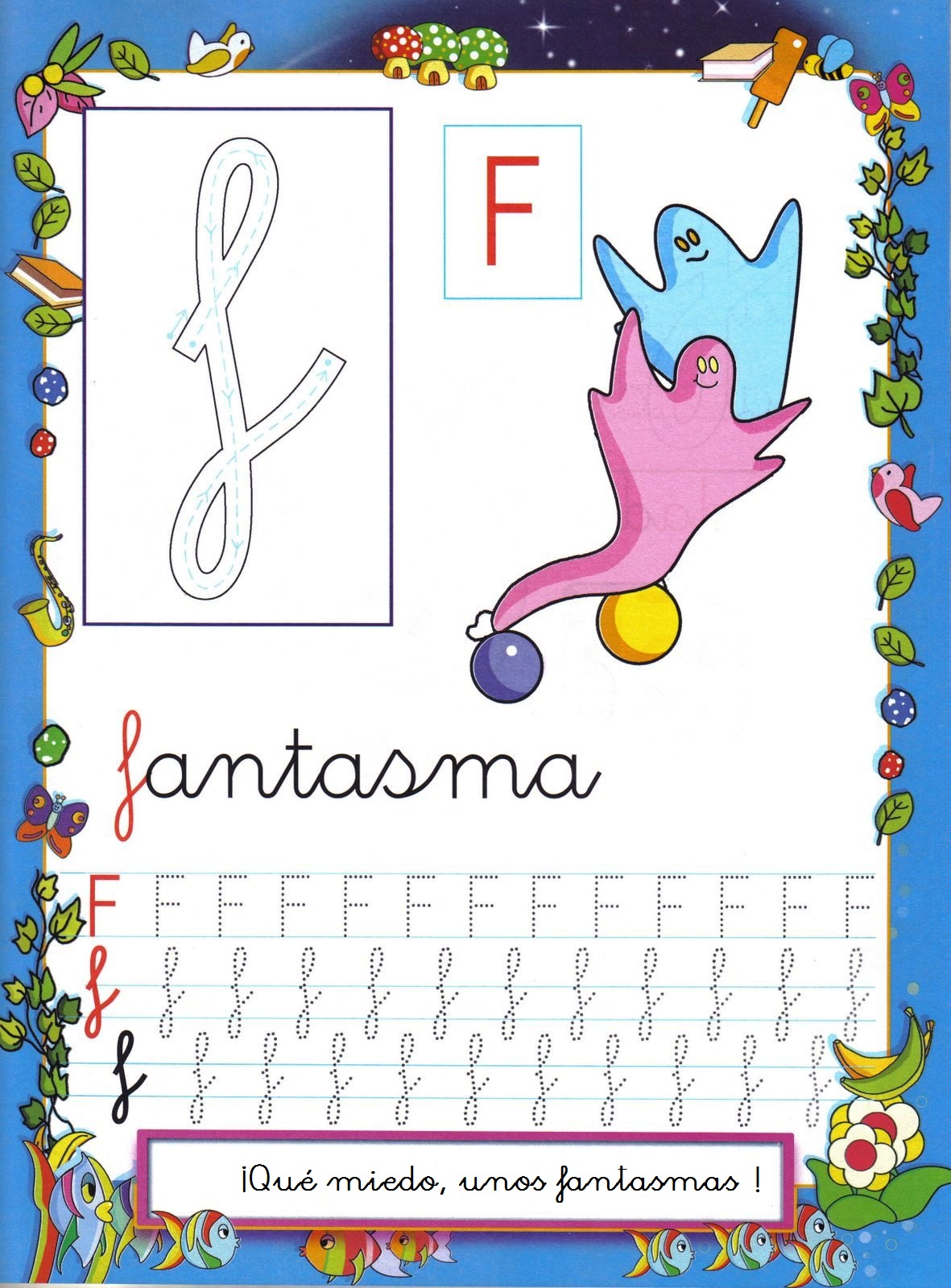 Las letras F-G y H,actividades y mandala.