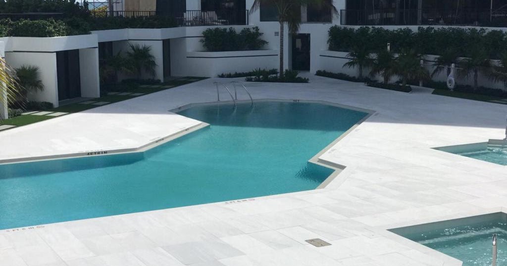Coral Stone tiles Pool Decks and Stone Pavers: Ice White Marble