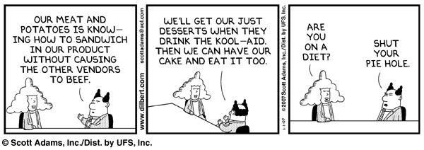 Angles Comic Café: Mar 10th – Dilbert: Food Idioms