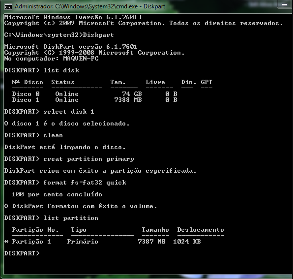 SÓ PEN DRIVE: Formatar pen drive pelo CMD (DOS) Passo a Passo