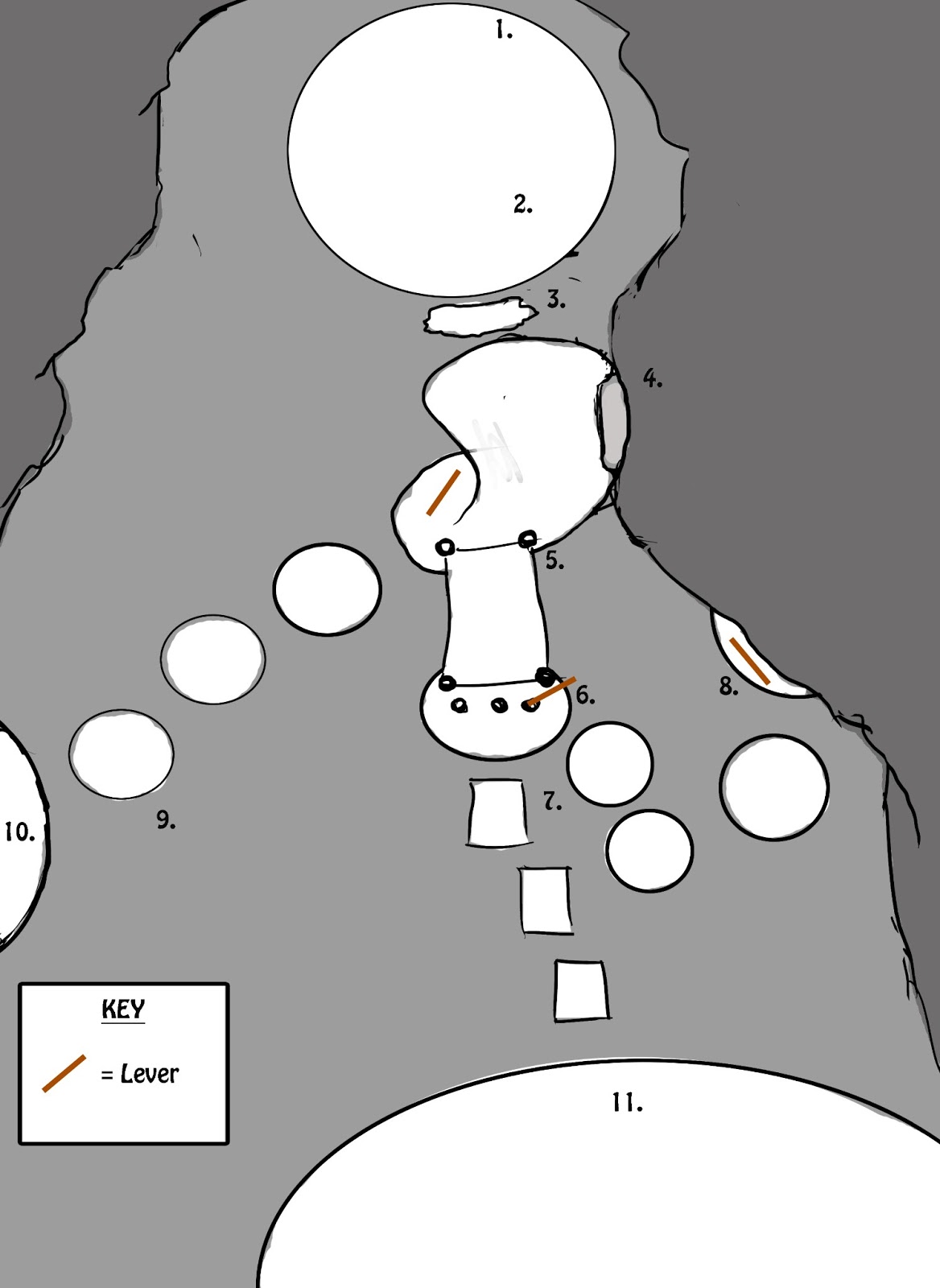 Ben Metcalfe- XB3001- Game Proposal: Step 7 of 8: Top Down Map