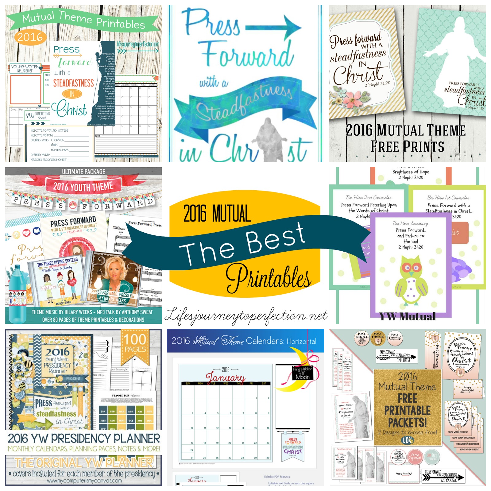 Life's Journey To Perfection: 2016 Mutual Theme Printables Round-up