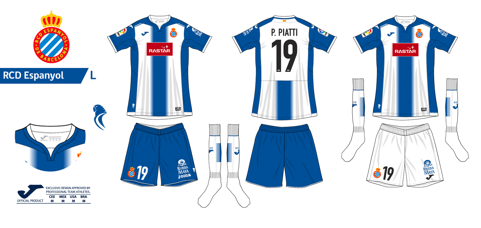 Futbol&Diseño: RCD Espanyol 2016/17 (Home, Away & Third kits)