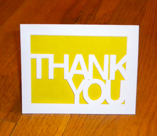 onehump designs: Cutout Thank You Card