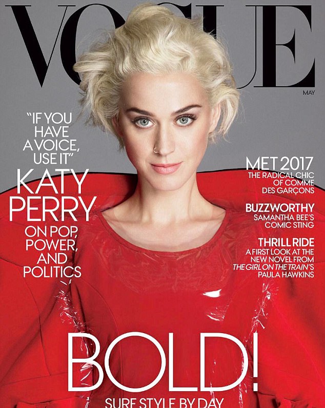 Katy Perry sports platinum locks for Vogue May 2017