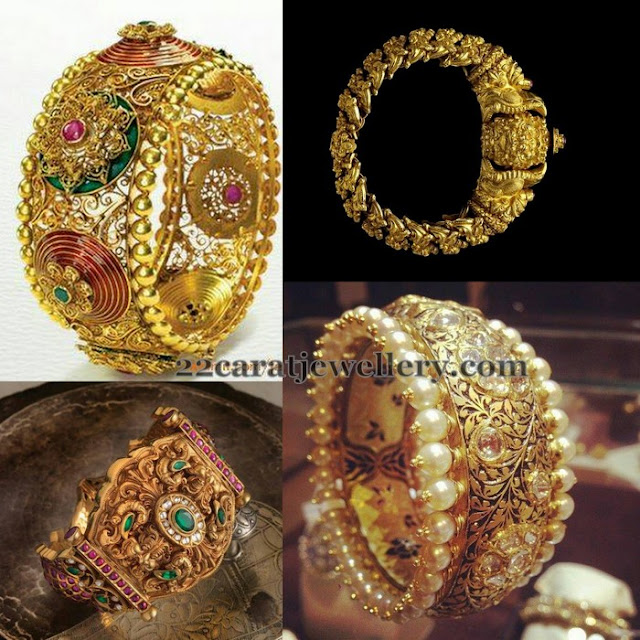 Unique Nakash work Kada Designs - Jewellery Designs