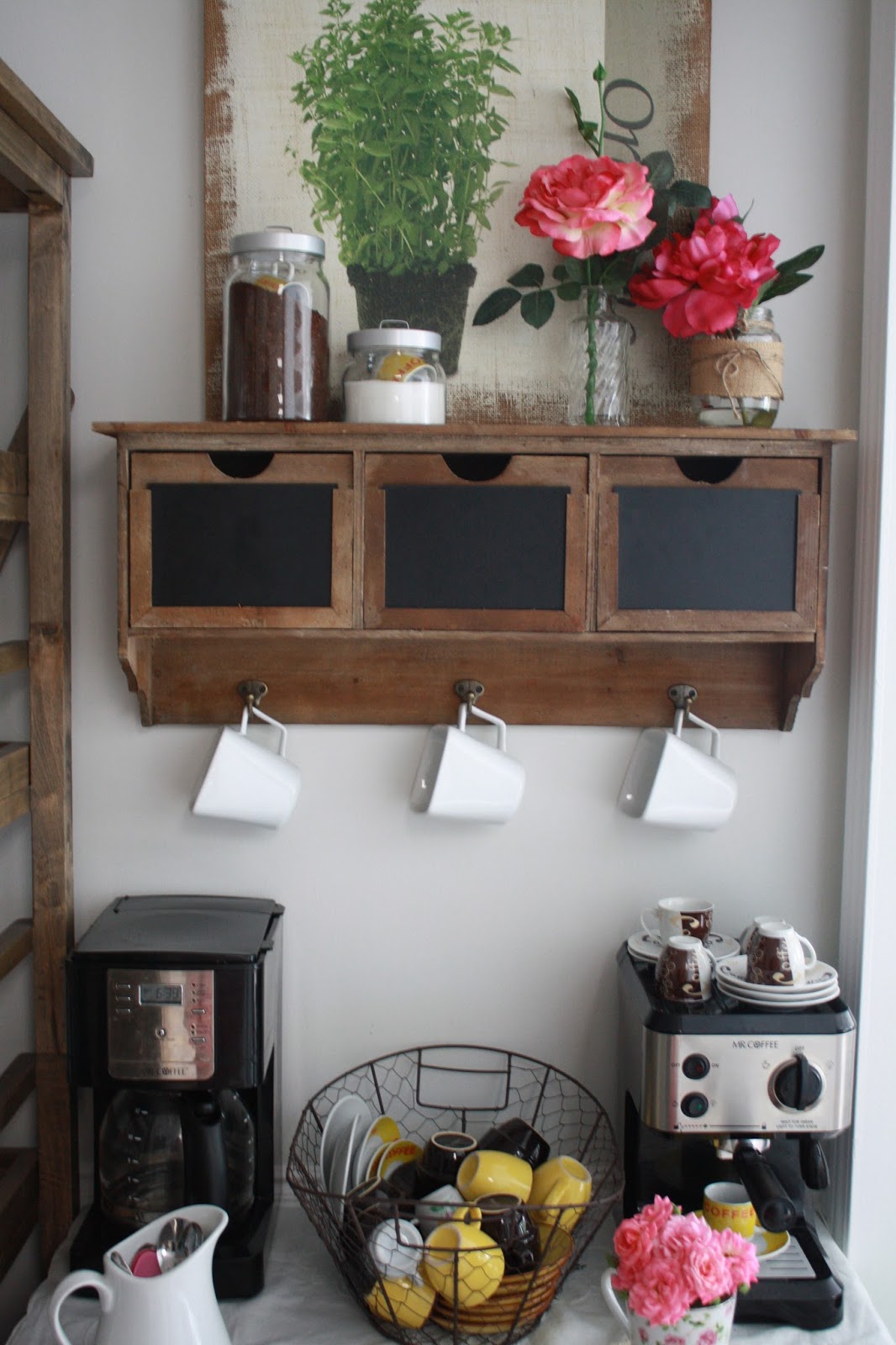 The little white cottage in the woods: Coffee nook revamped...