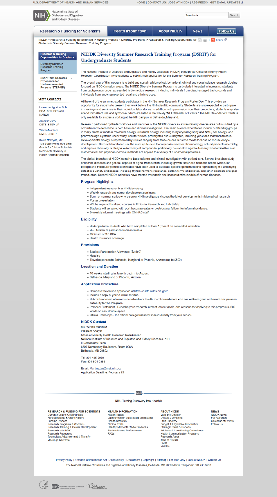 Biomedical Research Pathways: Summer Research Internships